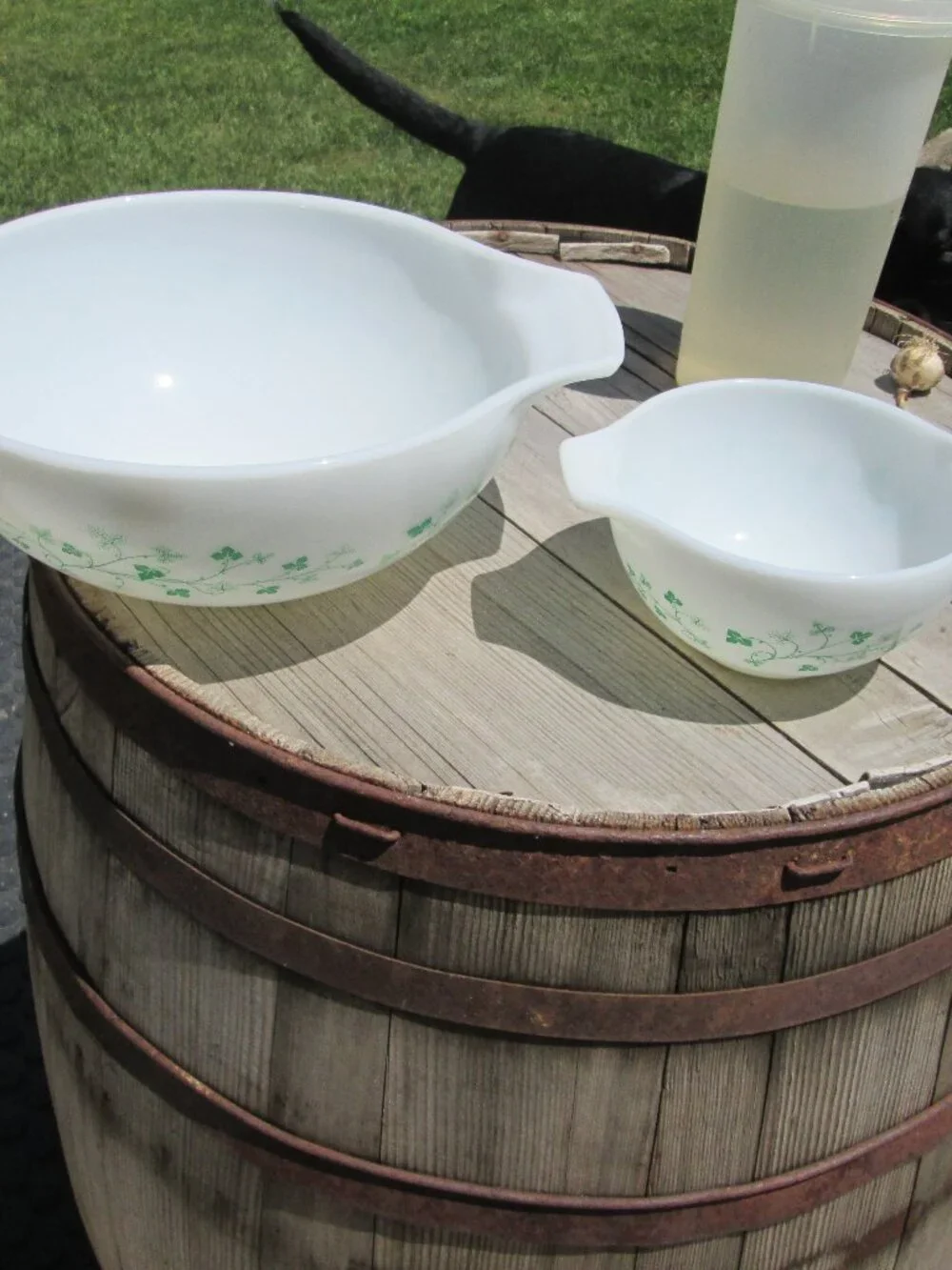 Pyrex | Dining | Rare Promotional 2 Pc The Green Ivy Pyrex Nesting ...